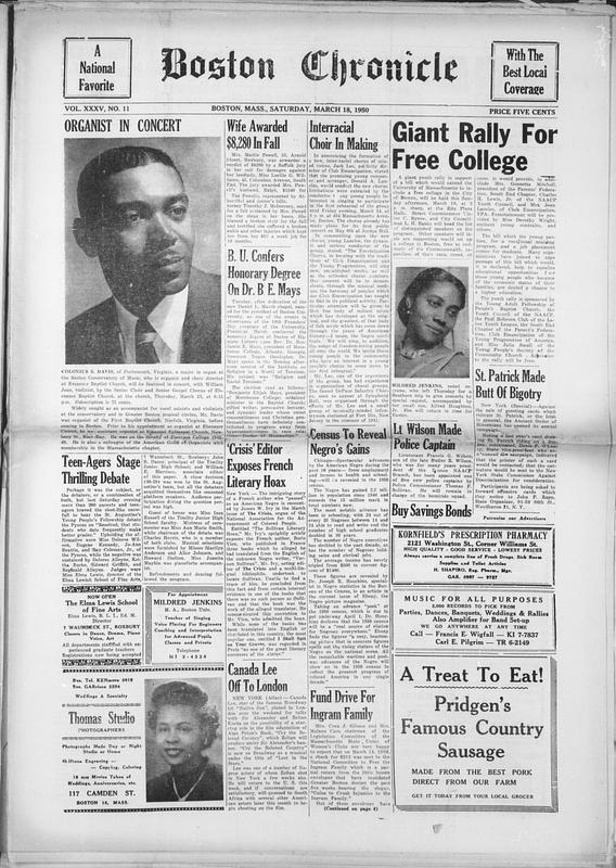 Boston Chronicle. March 18, 1950 - Digital Commonwealth