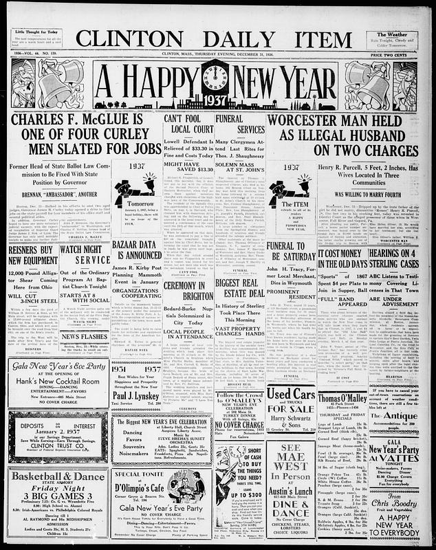 Clinton Daily Item. December 31, 1936 - Digital Commonwealth
