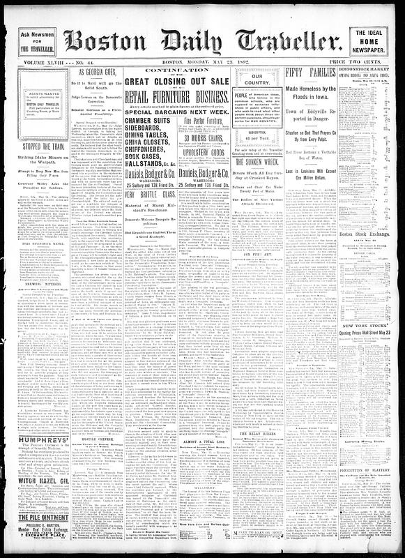 Boston Daily Traveller. May 23, 1892 - Digital Commonwealth