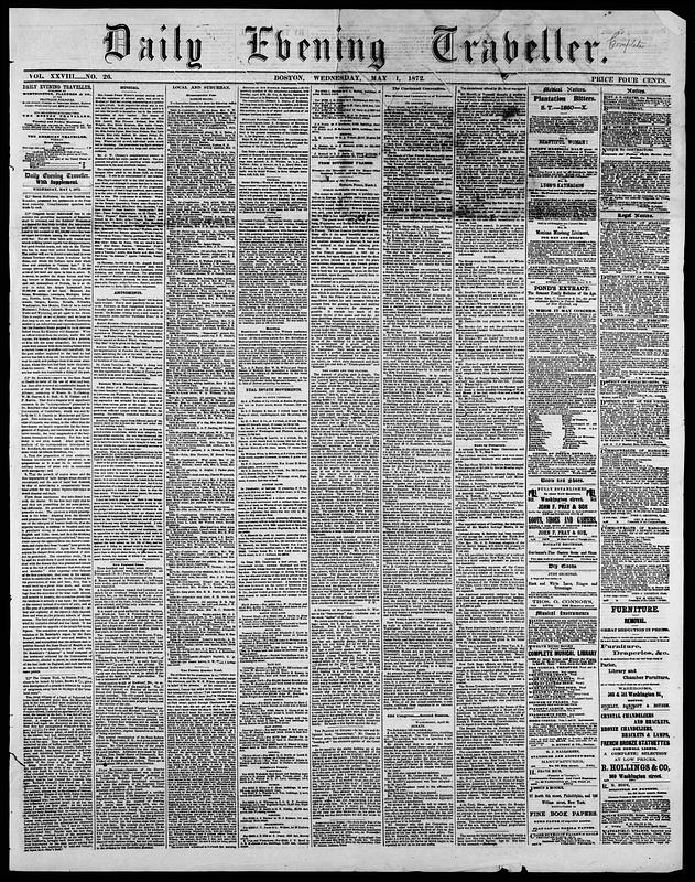Daily Evening Traveller. May 01, 1872 - Digital Commonwealth
