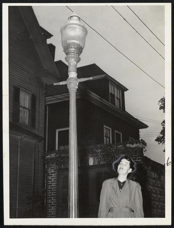 “Don’t Tear Down Our Gas Lights, Mister,” says Pauline Mulqueeny of Exeter place. Cambridge, who ...