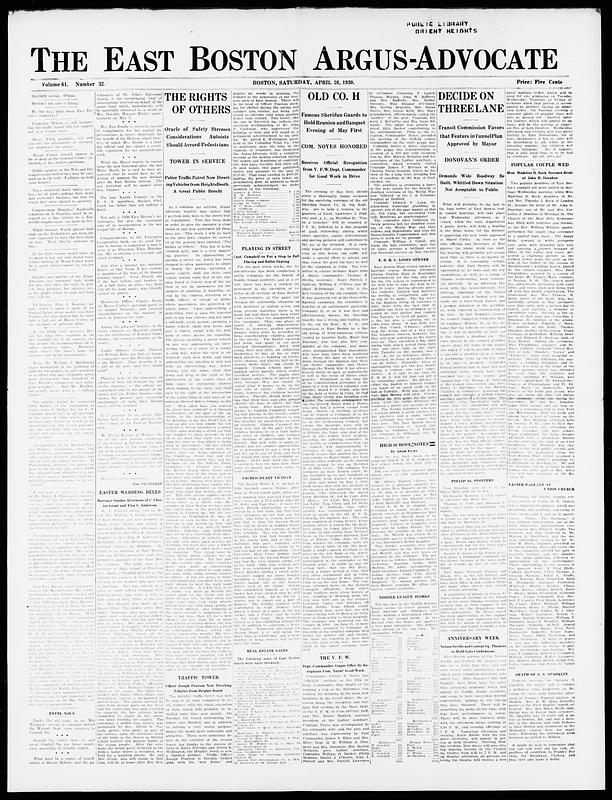 East Boston Argus-Advocate - Digital Commonwealth