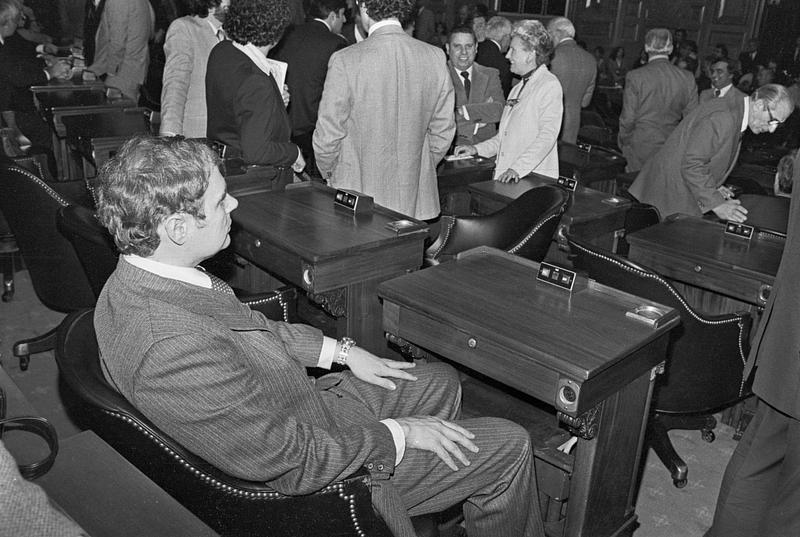 Rep. Voke at his seat - Digital Commonwealth