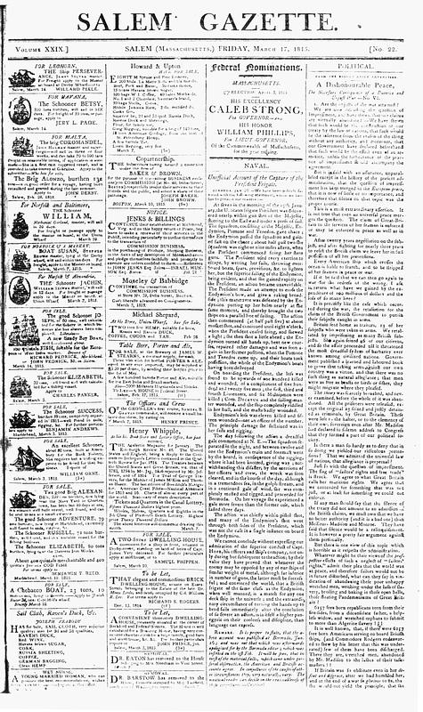The Salem Gazette. March 17, 1815 - Digital Commonwealth
