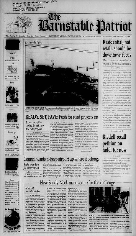 Barnstable Patriot. March 28, 2003 - Digital Commonwealth
