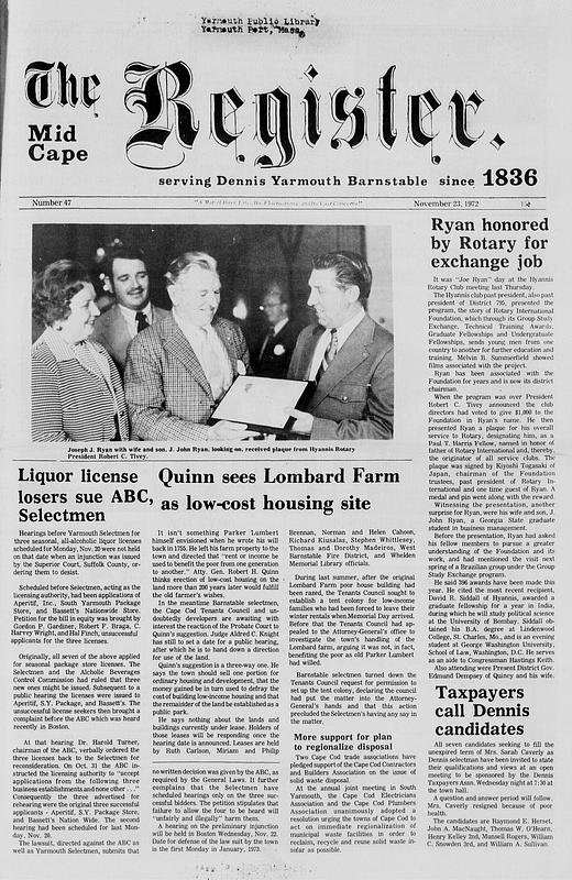 The Mid-Cape Register. November 23, 1972 - Digital Commonwealth
