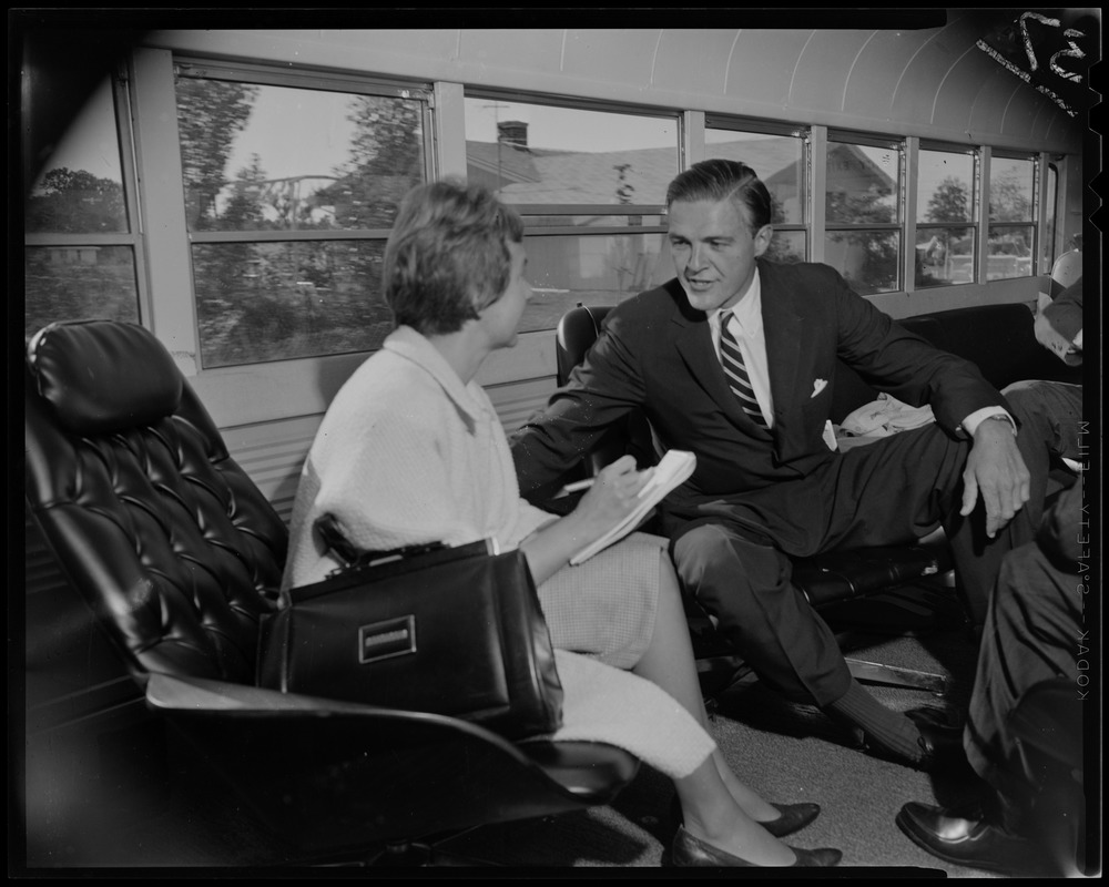 George C. Lodge talking with a reporter/interviewer - Digital Commonwealth