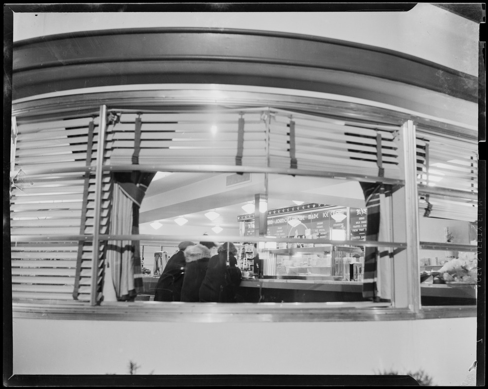 Looking into a Howard Johnson's restaurant - Digital Commonwealth