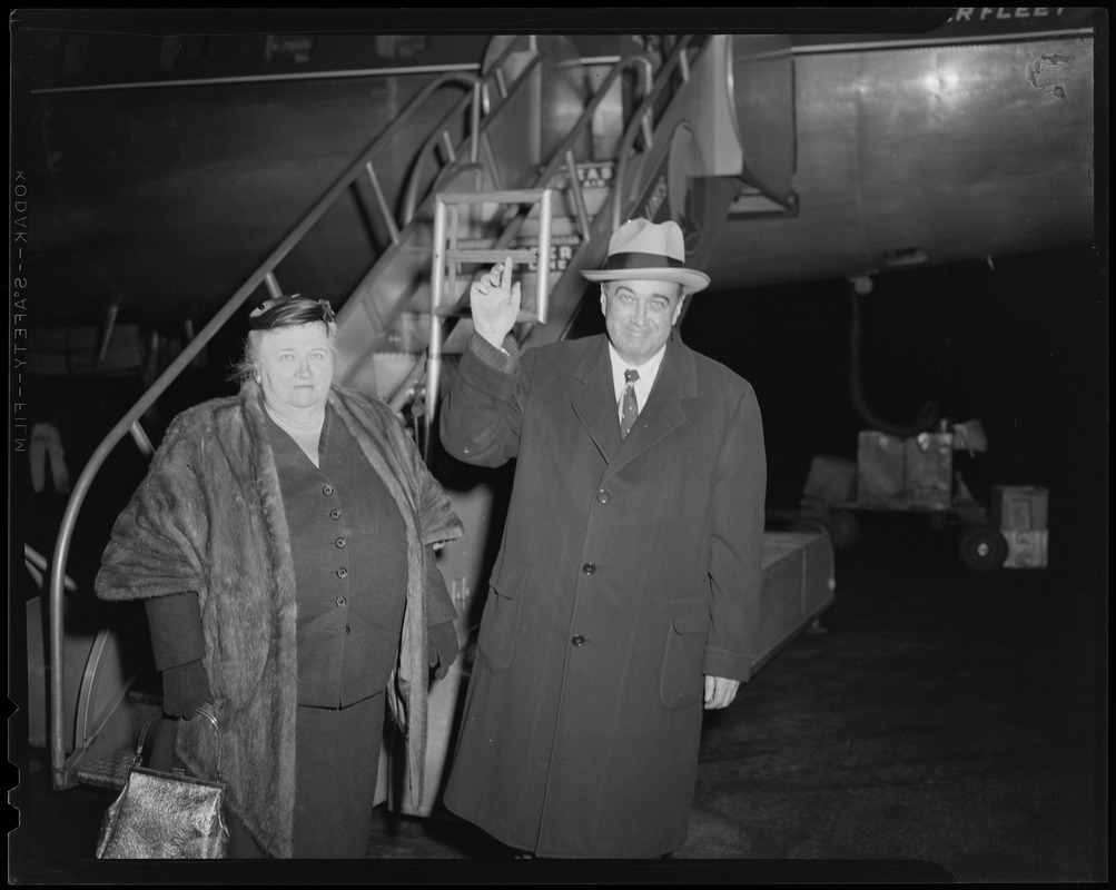 Governor Dever and his sister Marie, waving to cameras - Digital ...