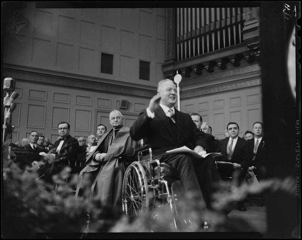 Mayor Collins enters the room for inauguration - Digital Commonwealth