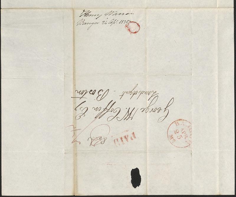 Henry Warren to George Coffin, 24 April 1835 - Digital Commonwealth