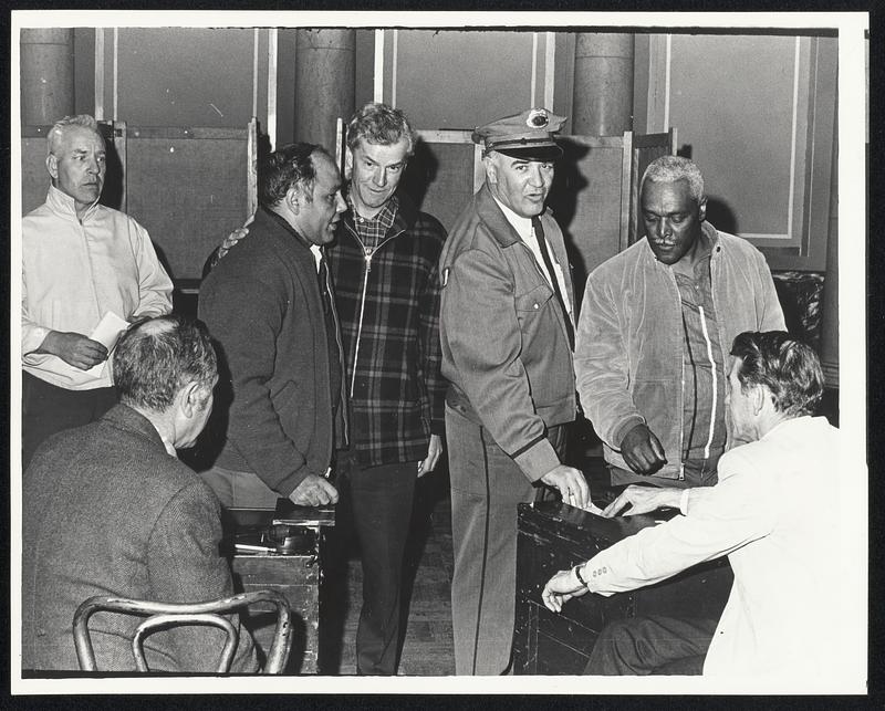 Vincent Maglio of Braintree Vernon Harris of Braintree operating ballot ...