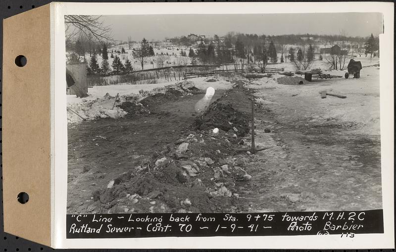 Contract No. 70, WPA Sewer Construction, Rutland, "C" line, looking ...