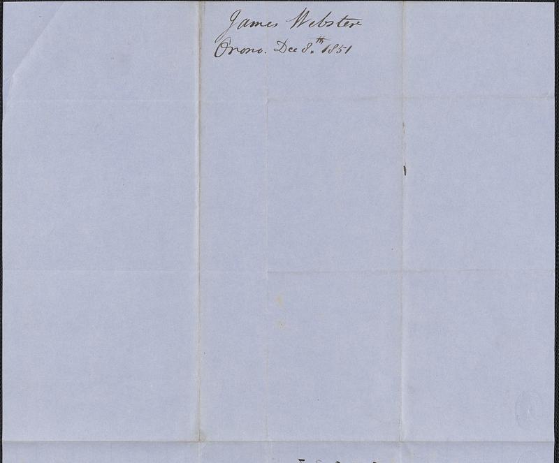 James Webster to Samuel Warner, 8 December 1851 - Digital Commonwealth
