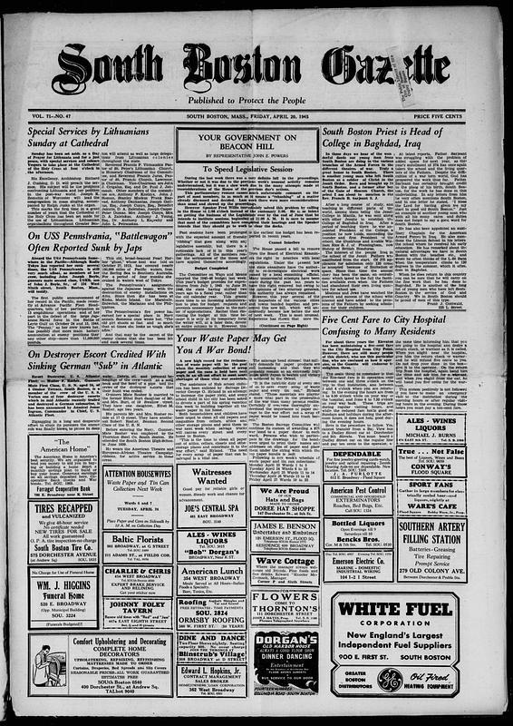 South Boston Gazette, April 20, 1945 - Digital Commonwealth