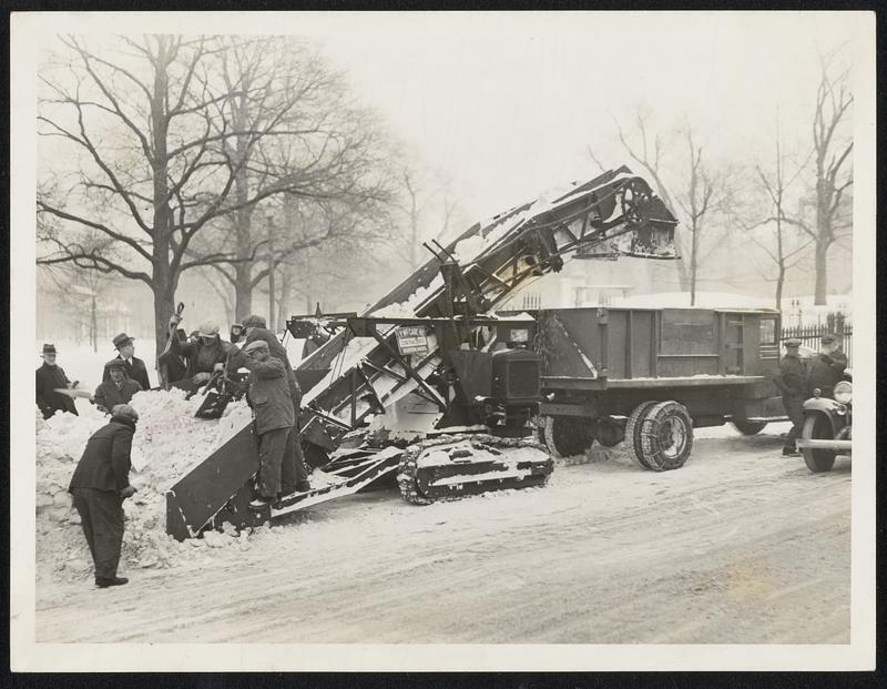 "Snow-eater" rapidly clearing snow yesterday on Boylston street, near ...