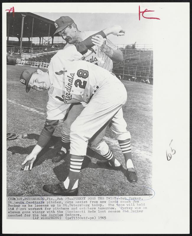 Purkey does the Twist-- Bob Purkey, St. Louis Cardinals pitcher, gets ...