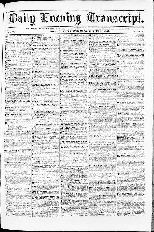 Daily Evening Transcript. October 11, 1843 - Digital Commonwealth