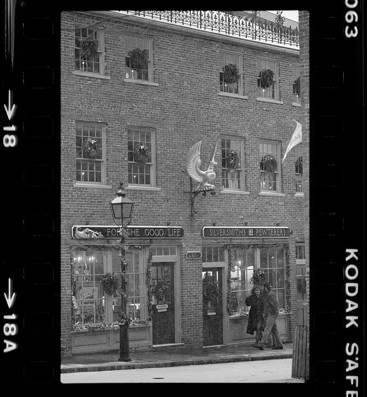 Old Newbury Crafters - Inn Street in snow - Digital Commonwealth