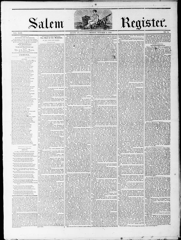 Salem Register. October 02, 1843 - Digital Commonwealth