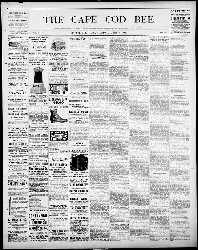 The Cape Cod Bee. April 03, 1888 - Digital Commonwealth