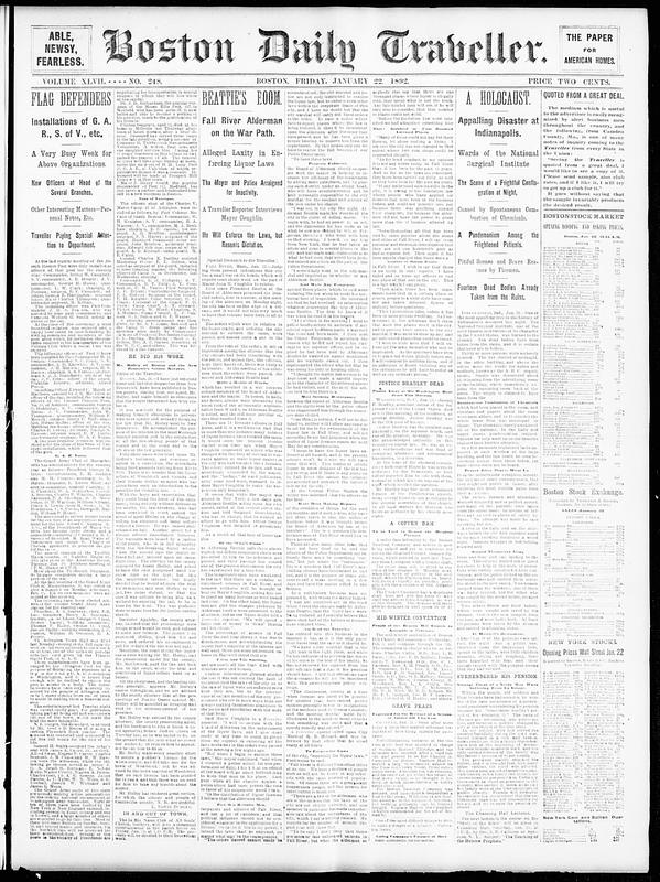 Boston Daily Traveller. January 22, 1892 - Digital Commonwealth