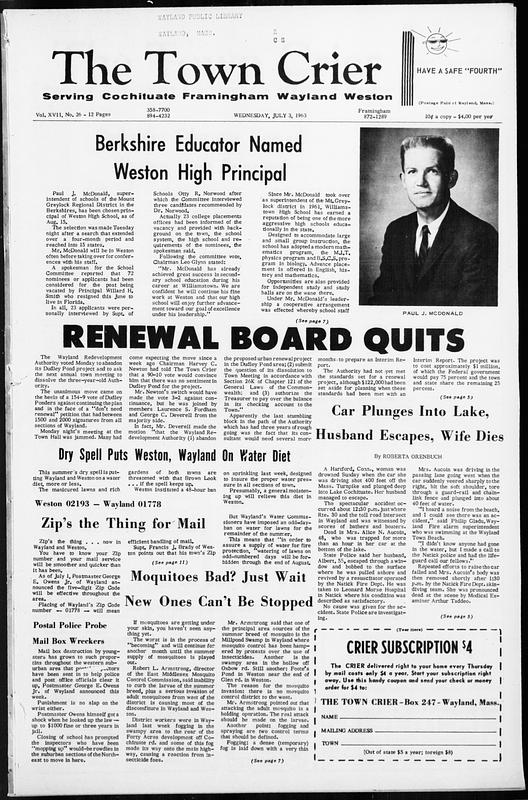 The Town Crier. July 03, 1963 - Digital Commonwealth