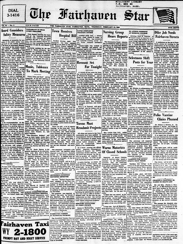 The Fairhaven Star. February 13, 1964 - Digital Commonwealth