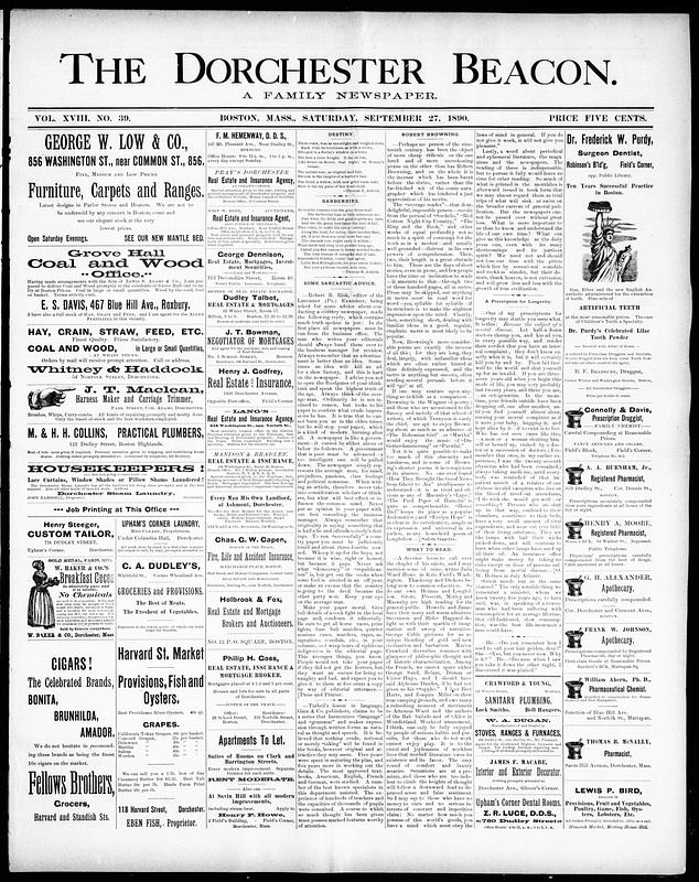 The Dorchester Beacon. September 27, 1890 - Digital Commonwealth