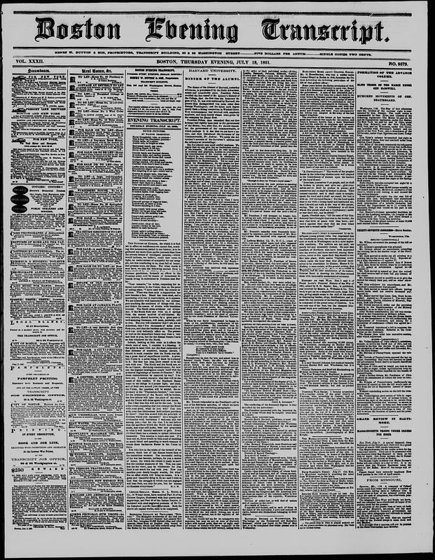 Boston Evening Transcript. July 18, 1861 - Digital Commonwealth