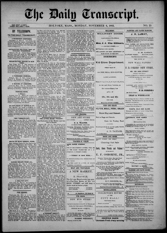 The Daily Transcript. November 06, 1882 - Digital Commonwealth