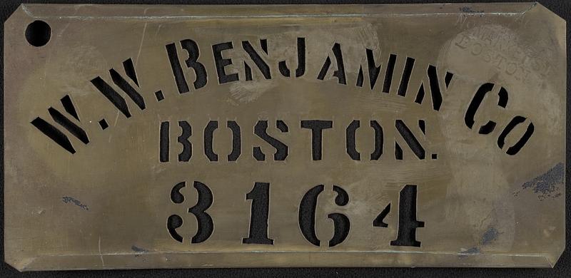 W.W. Benjamin Co Boston 3164 Fruit Merchant Shipping Stencil - Digital ...