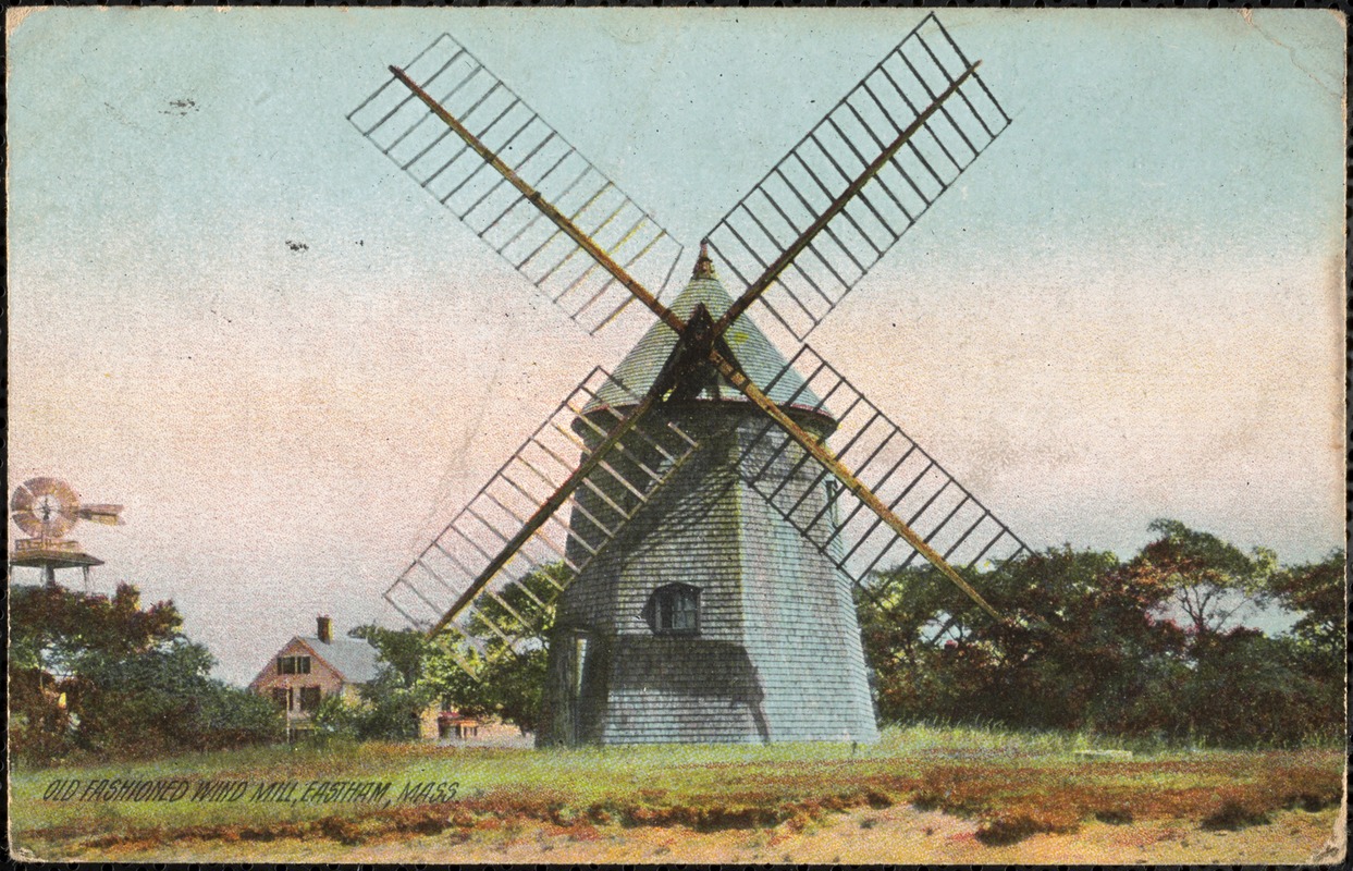 Old fashioned wind mill, Eastham, Mass. - Digital Commonwealth