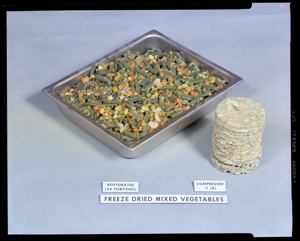 Food lab, freeze dried mixed vegetables, rehydrated, 34 portions ...
