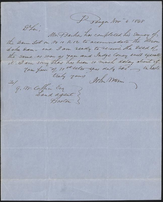 John Morin to George Coffin, 6 November 1848 - Digital Commonwealth