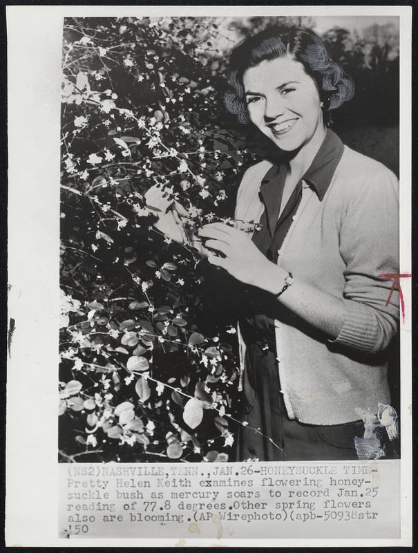 Nashville, Ten. - Honeysuckle Time - Pretty Helen Keith examines ...