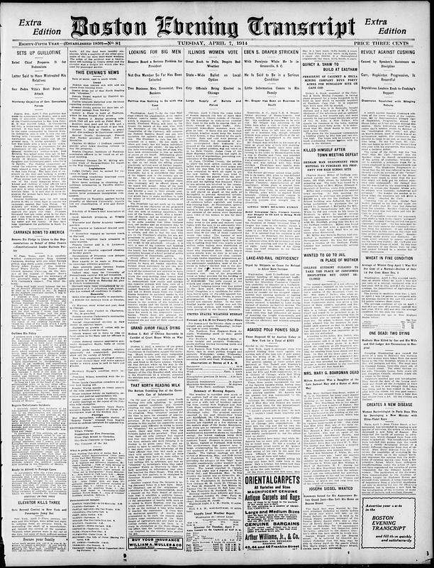Boston Evening Transcript. April 07, 1914 - Digital Commonwealth