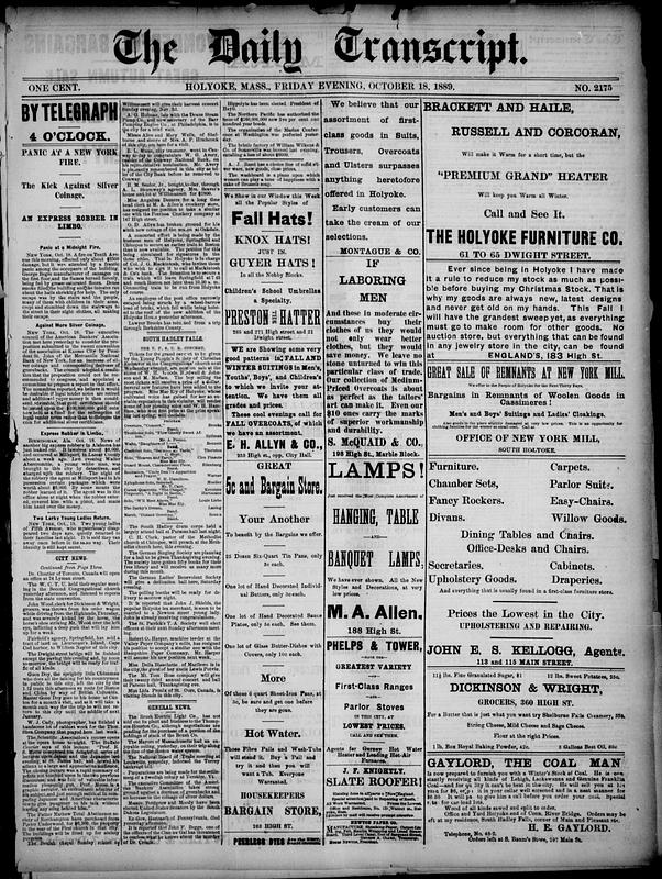 The Daily Transcript. October 18, 1889 - Digital Commonwealth