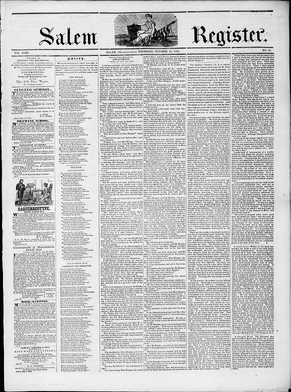 Salem Register. October 12, 1843 - Digital Commonwealth