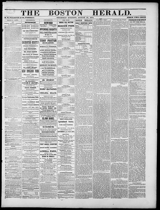 The Boston Herald. August 21, 1873 - Digital Commonwealth