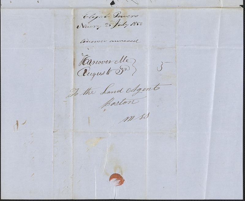 Elizah Powers to George Coffin, 25 July 1850 - Digital Commonwealth