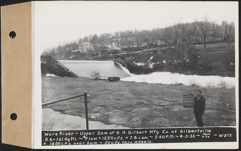 Ware River, upper dam of G.H. Gilbert Manufacturing Co. at Gilbertville ...