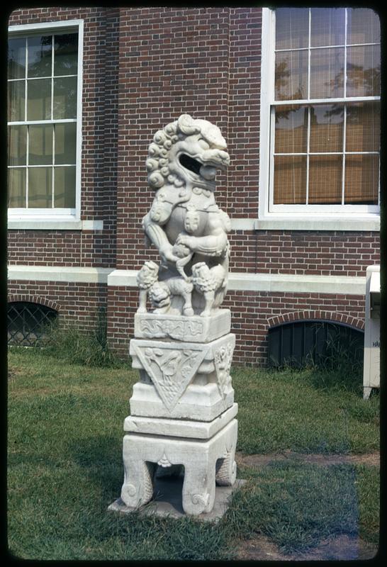 Lion statue outside of Harvard-Yenching Library, Cambridge - Digital ...