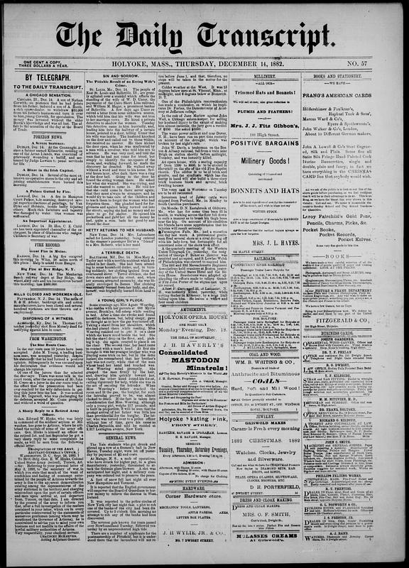The Daily Transcript. December 14, 1882 - Digital Commonwealth