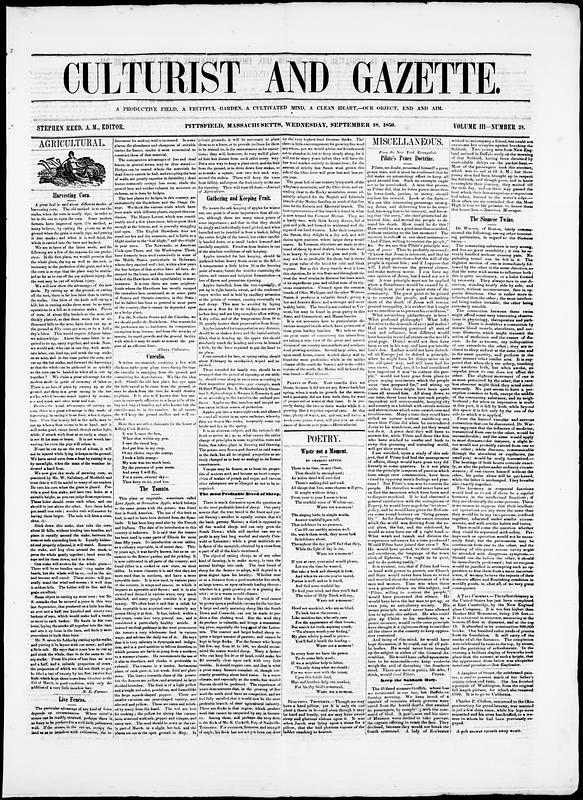 Culturist and Gazette. September 18, 1850 - Digital Commonwealth