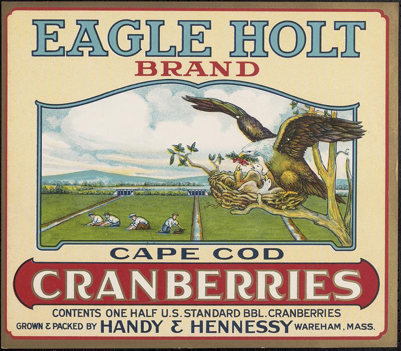 Eagle Holt Brand Cape Cod Cranberries Half Barrel Box Label - Digital ...