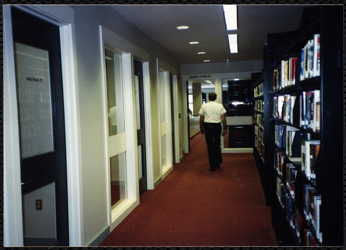 Newton Free Library, Newton, MA. Interior. 2nd floor book shelves ...