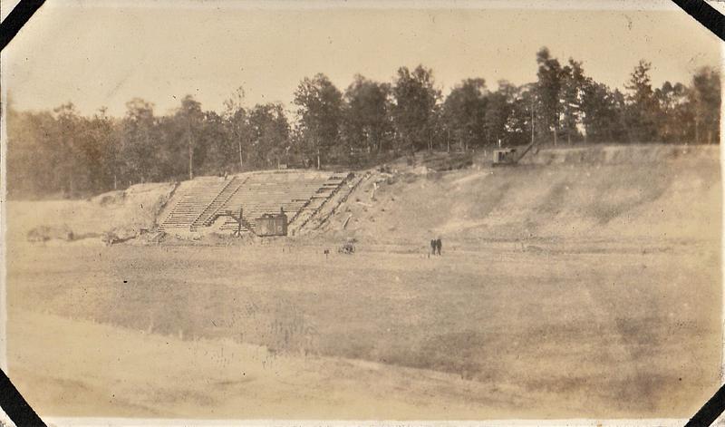 Construction site of Lejeune (later Butler) Stadium, Marine base ...