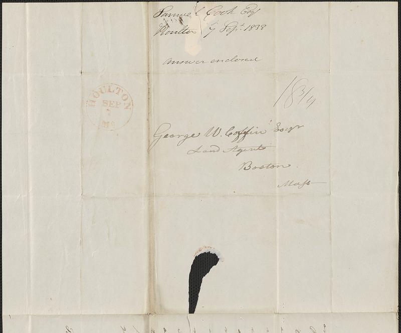 Samuel Cook to George Coffin, 7 September 1838 - Digital Commonwealth