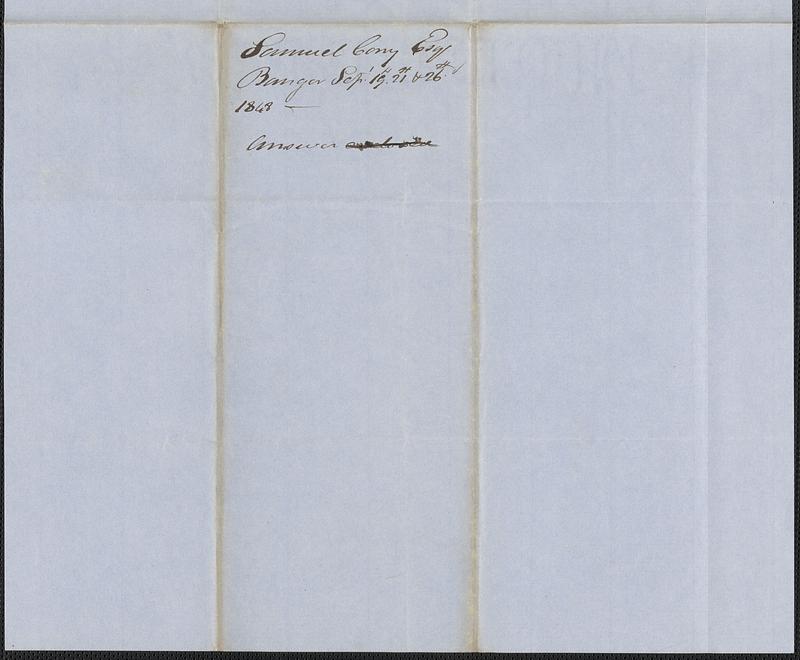 Samuel Cony to George Coffin, 19 September 1848 - Digital Commonwealth
